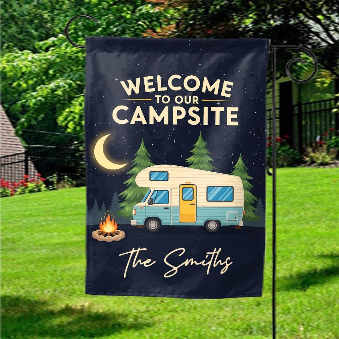 Custom Family Camping Flag – Personalized RV Garden Flag With Name ...