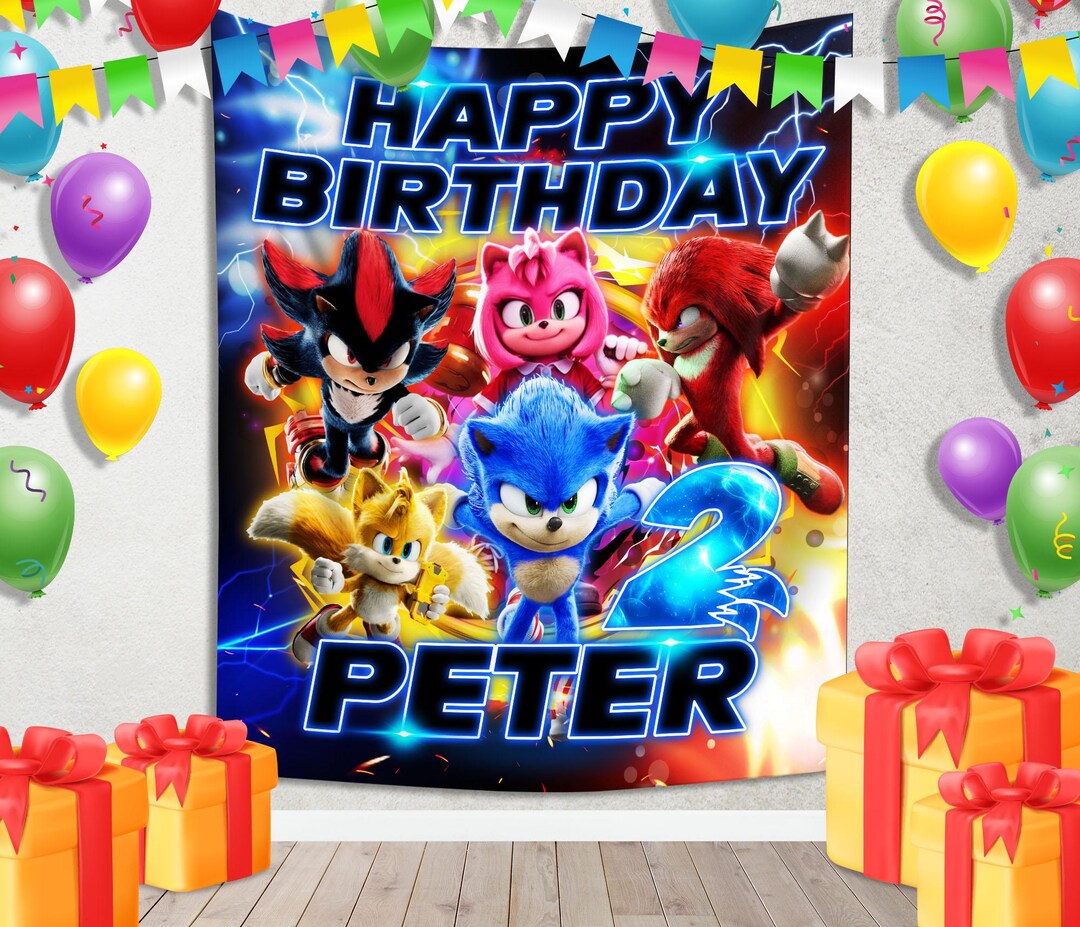 Custom Sonic Birthday Banner, Sonic Birthday, Sonic Backdrop, Kids ...