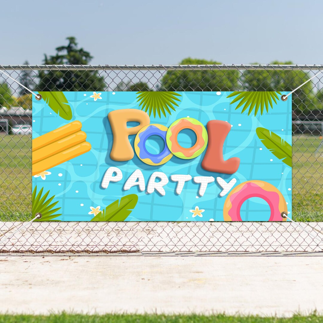 Pool Party Backdrop Pool Party Banner for Pool Party Decorations Summer ...