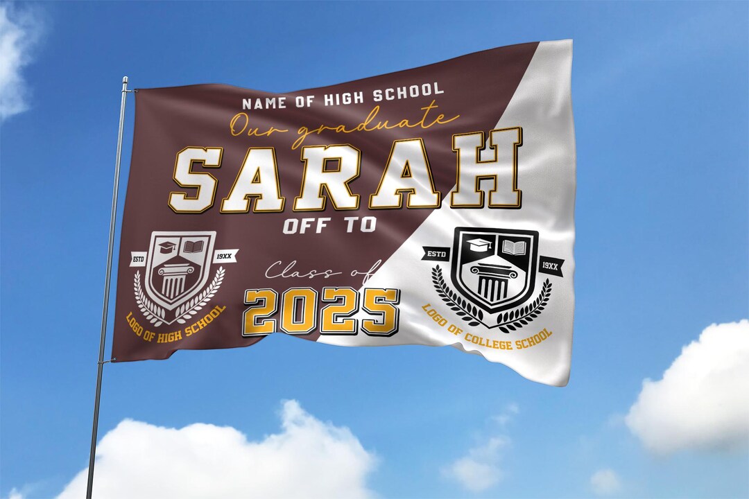 Graduation College House Flag, Class of 2025 Custom Grad Flag, College ...
