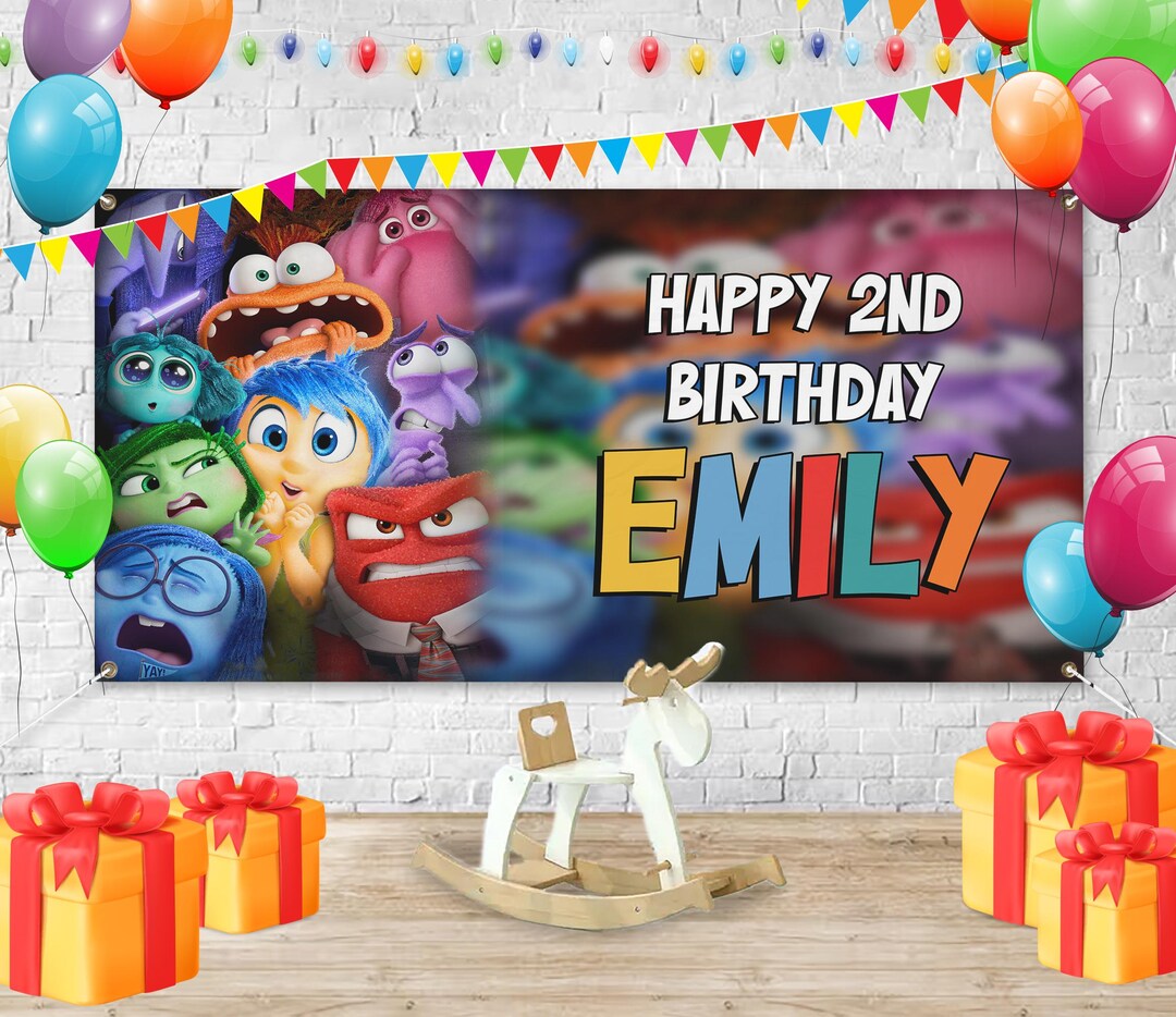 Inside Out 2 Birthday Backdrop/inside Out 2 Birthday Banner/inside Out ...