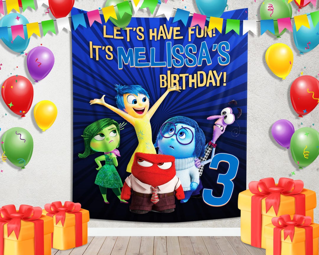 Inside Out Birthday Backdrop/inside Out Birthday Banner/inside Out ...