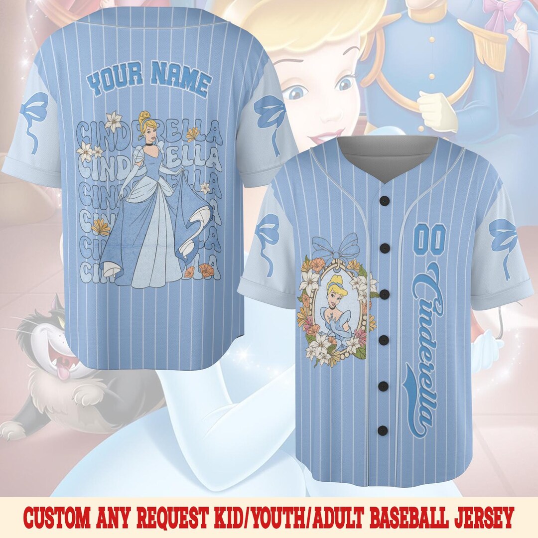 Disney Cinderella Baseball Jersey, Retro Disney Princess Jersey, Disney ...