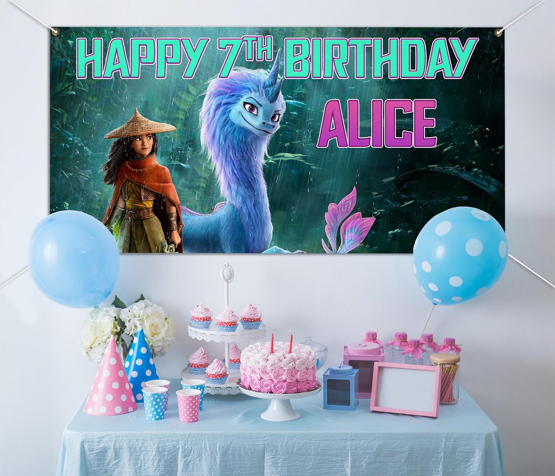 Raya and the Last Dragon Birthday Backdrop, Raya and the Last Dragon ...