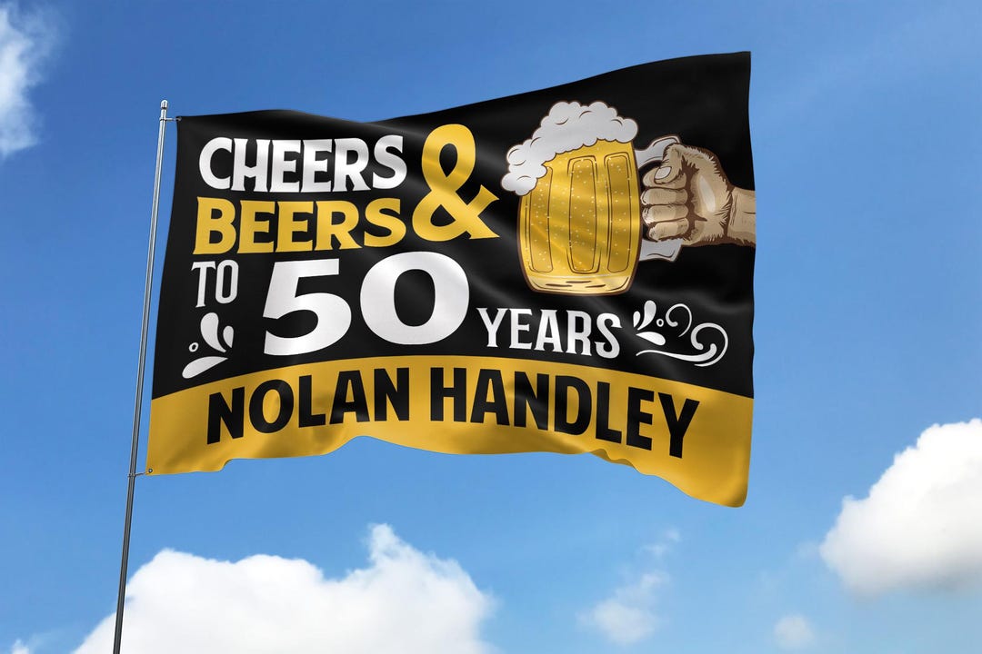 Beer Birthday Banner, Cheers and Beers Custom Party Banner, Beer Party ...