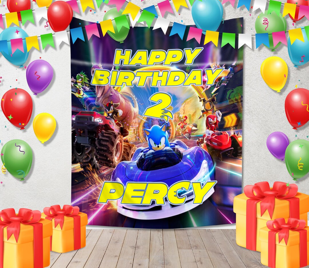Custom Sonic the Hedgehog 3 Birthday Banner, Sonic Banner, Personalized ...