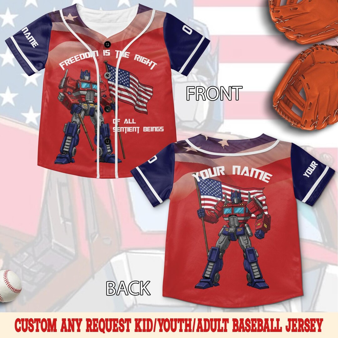 Transformers Autobot the Optimus Prime Baseball Jersey, Personalized ...