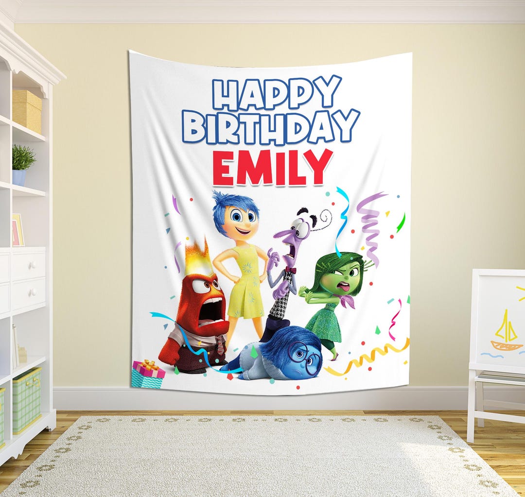 Inside Out Backdrop, Inside Out Birthday Party Banner Decoration SJ4W12 ...