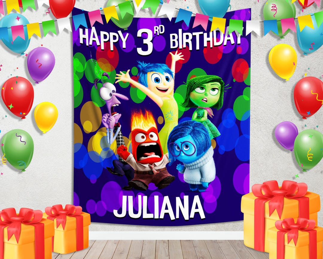 Inside Out Backdrop, Inside Out Birthday Party Banner Decoration SJ2138 ...