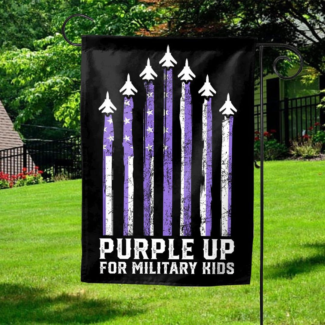 Purple up Military Child Garden Flag,purple up Garden Flag,purple up ...