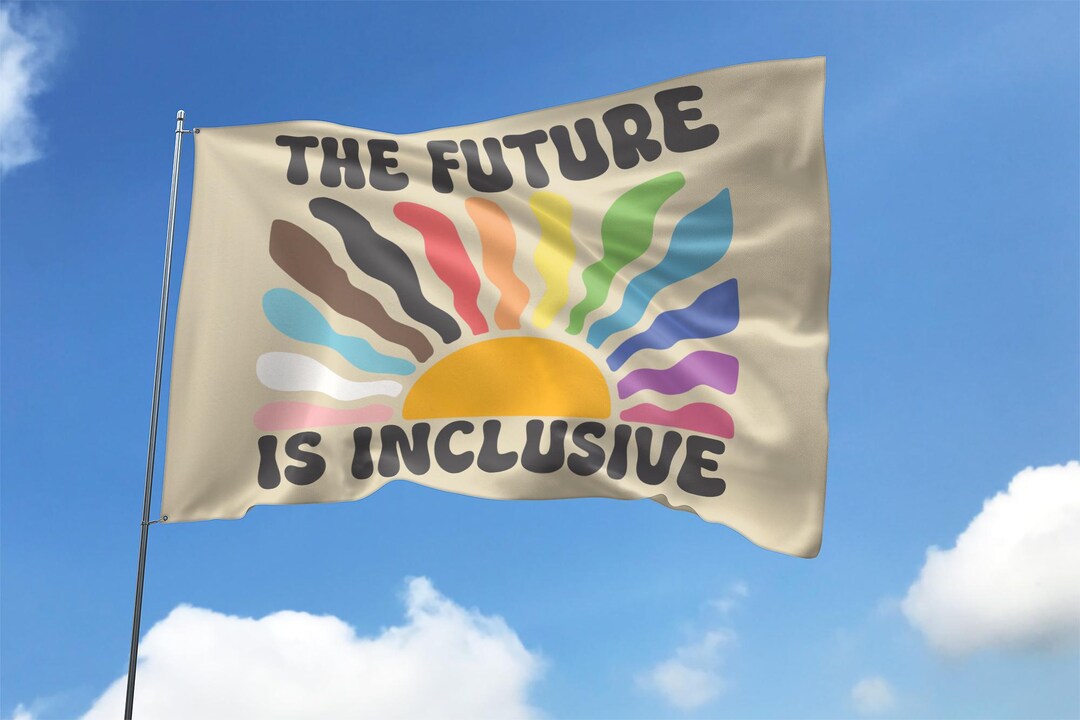 The Future is Inclusive House Flag, Rainbow Pride Flag, Trans Rights ...
