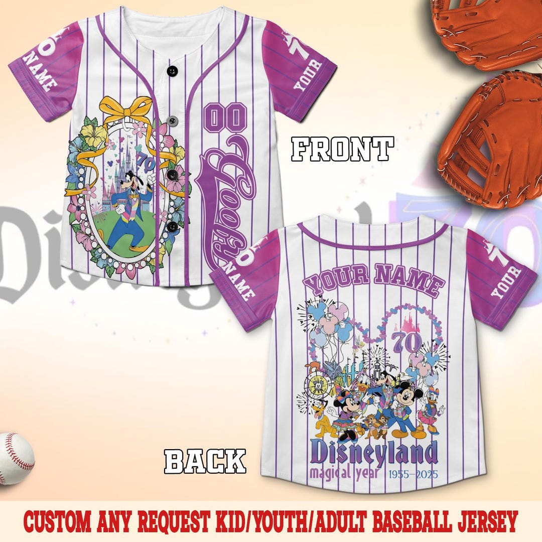 Goofy Celebration 1955-2025 Baseball Jersey, Mickey and Friends ...