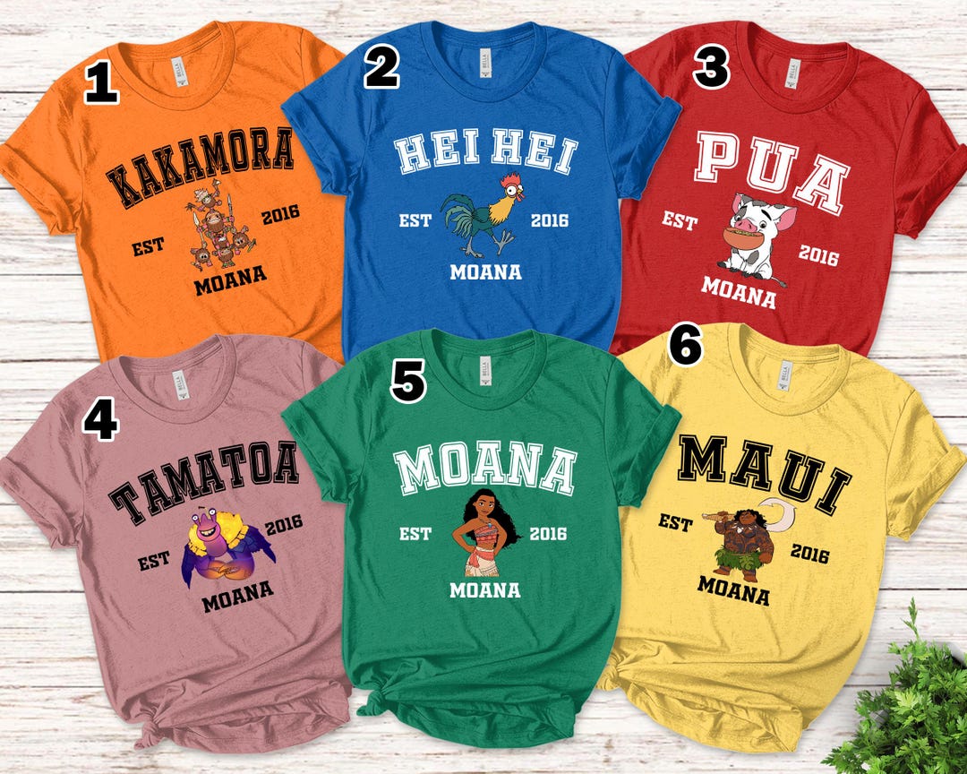 Vintage Disney Moana Characters Shirt, Moana Shirt, Moana Birthday ...