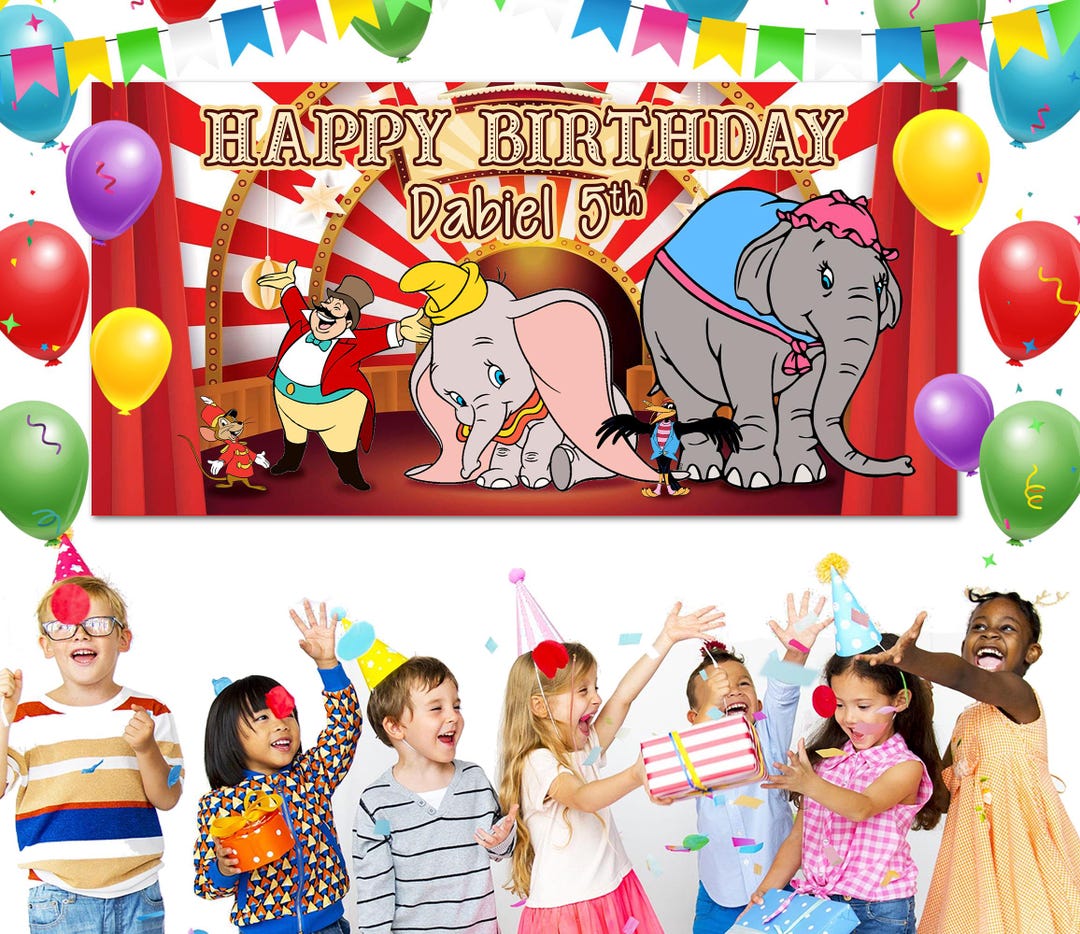 Dumbo Backdrop, Dumbo Backdrop Birthday, Dumbo Party, Dumbo Party ...