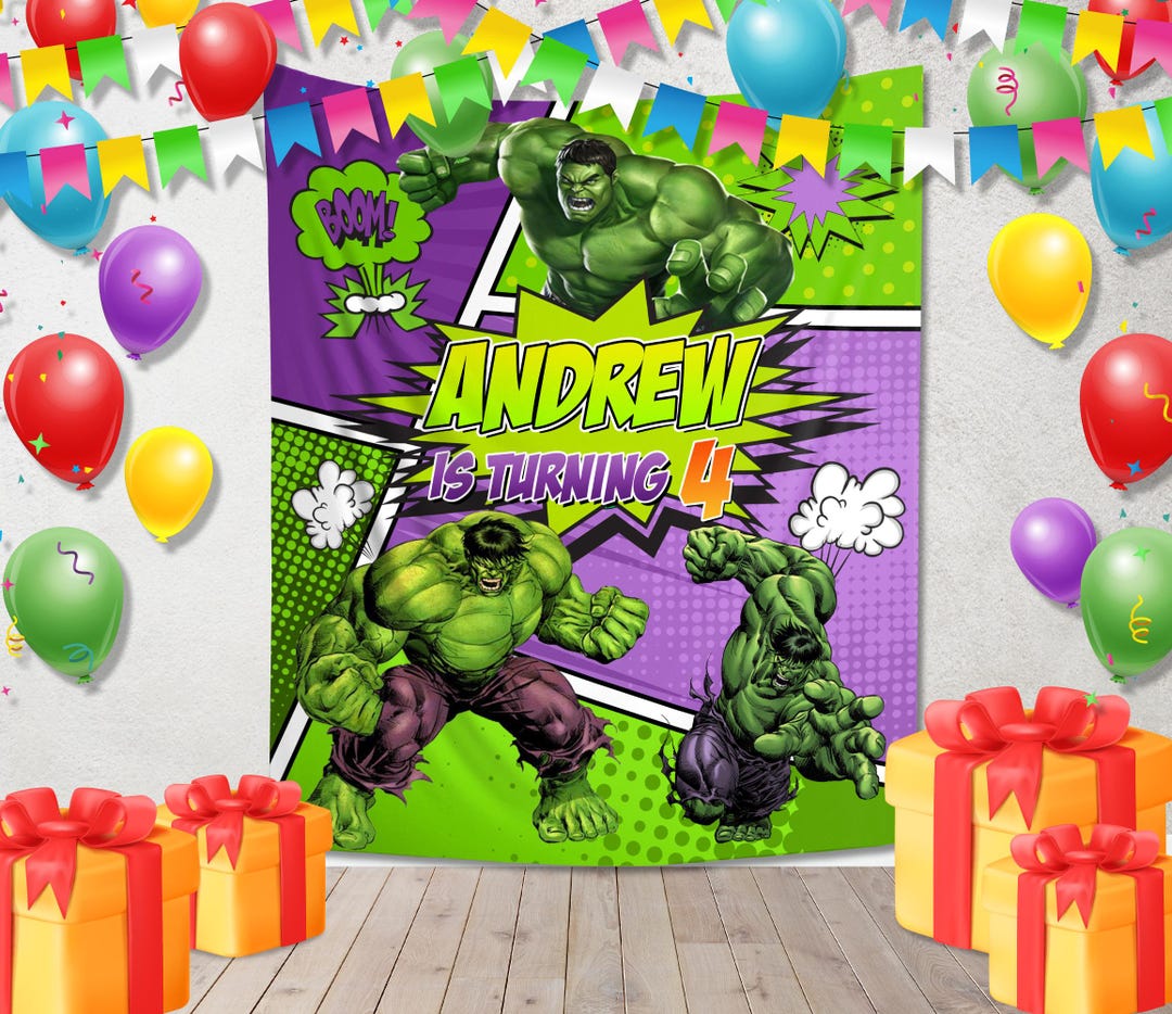 Hulk Birthday Backdrop/hulk Backdrop/the Hulk Birthday Party/hulk Party ...