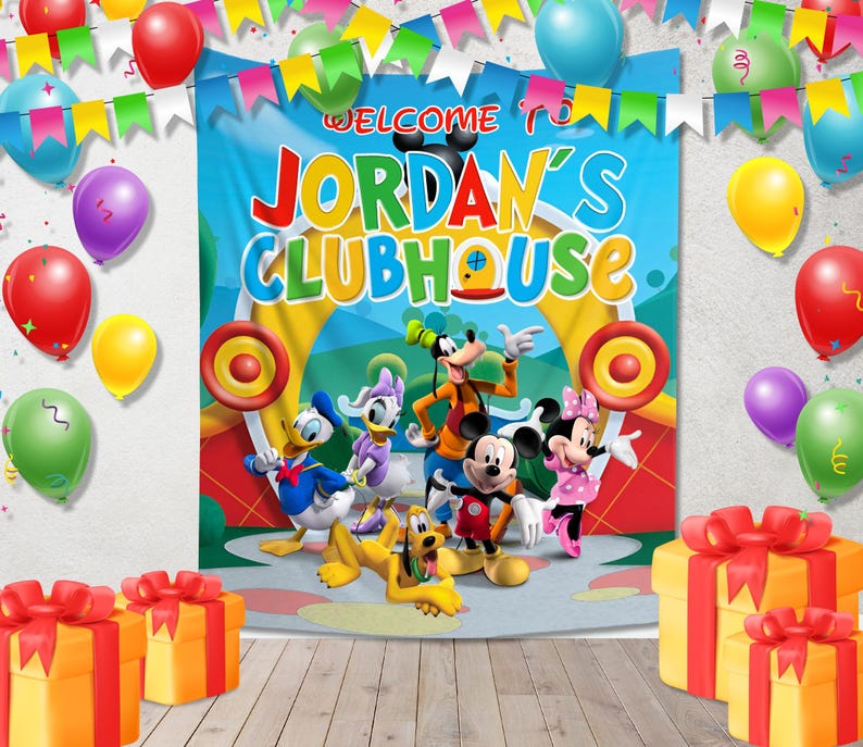 Mickey Clubhouse Custom Banner, Mickey Clubhouse Birthday Party ...