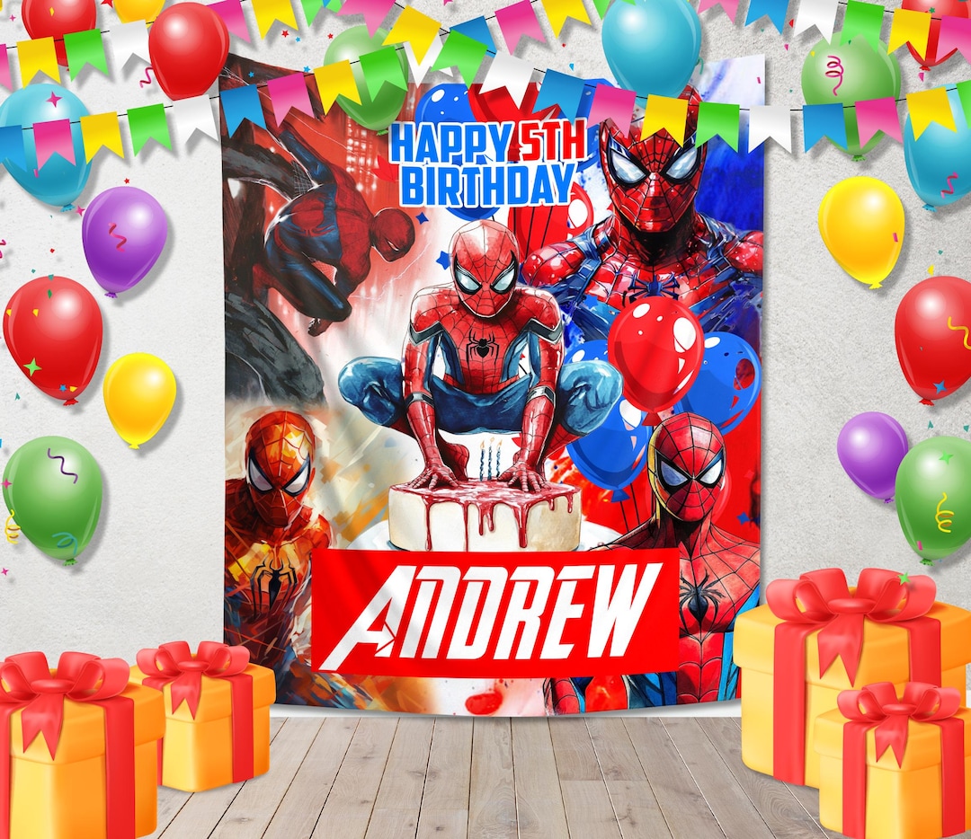 Spider Man Backdrop Banner, Spider-man Birthday Background, Superhero ...