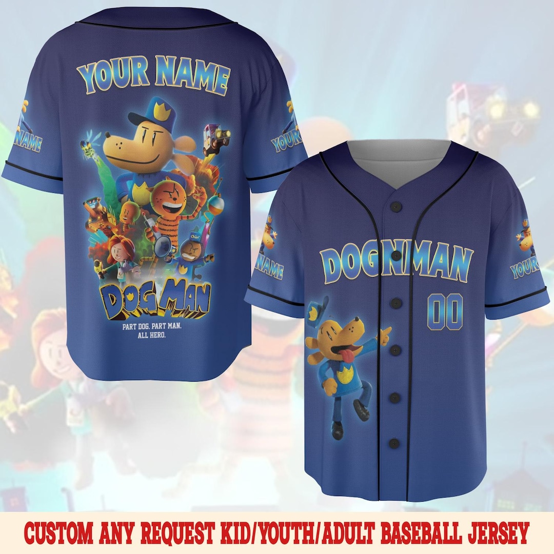 Custom Dog Man Baseball Jersey, Personalized Dog Man and Kid Cat ...