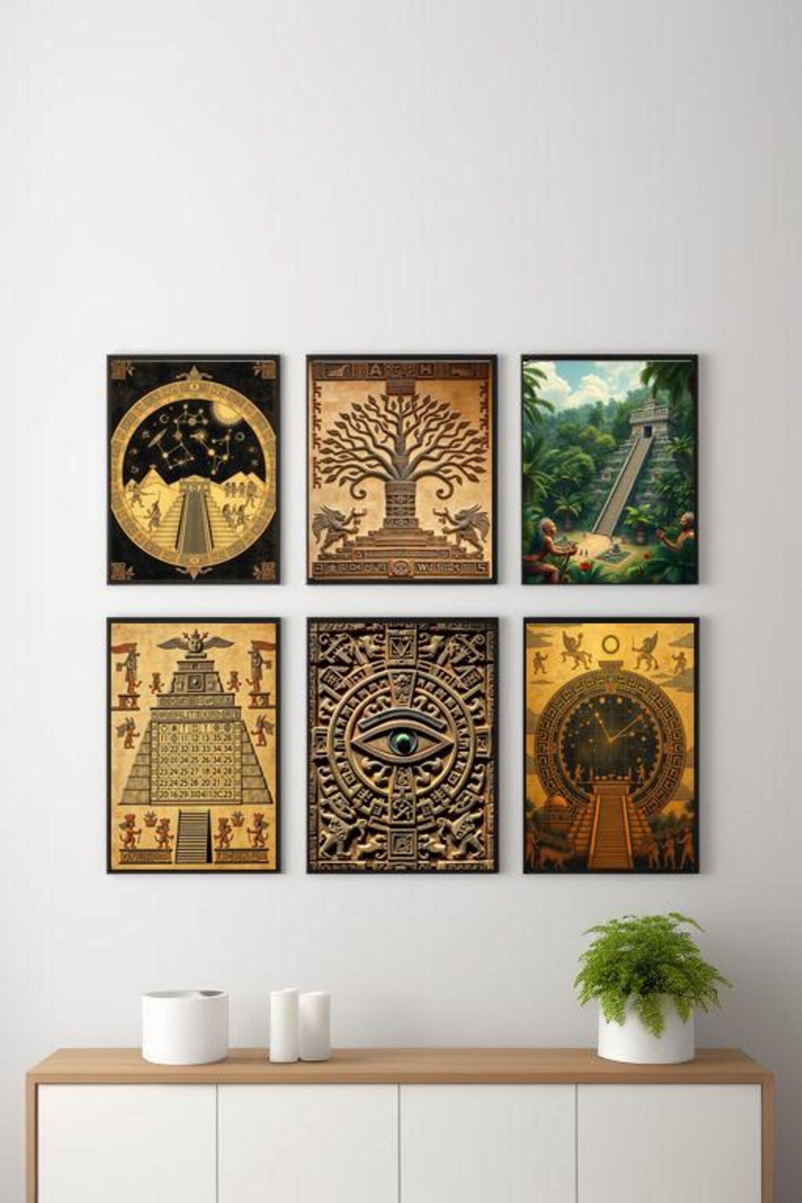 Mayan Art Collection 3 30 Mesoamerican Style Prints Ceremonial Decor ...