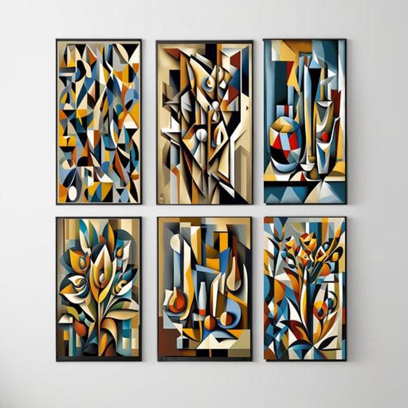 Vintage Cubist Drawings - Etsy