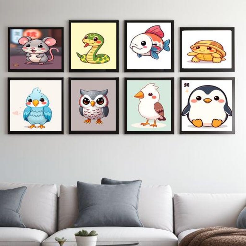 Kawaii Animal Art Collection | 40 Cute Creature Prints | Japanese ...