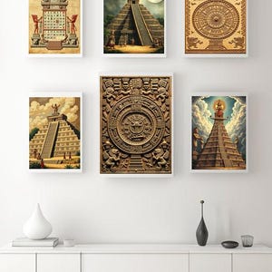 Mayan Art Collection 3 30 Mesoamerican Style Prints Ceremonial Decor ...