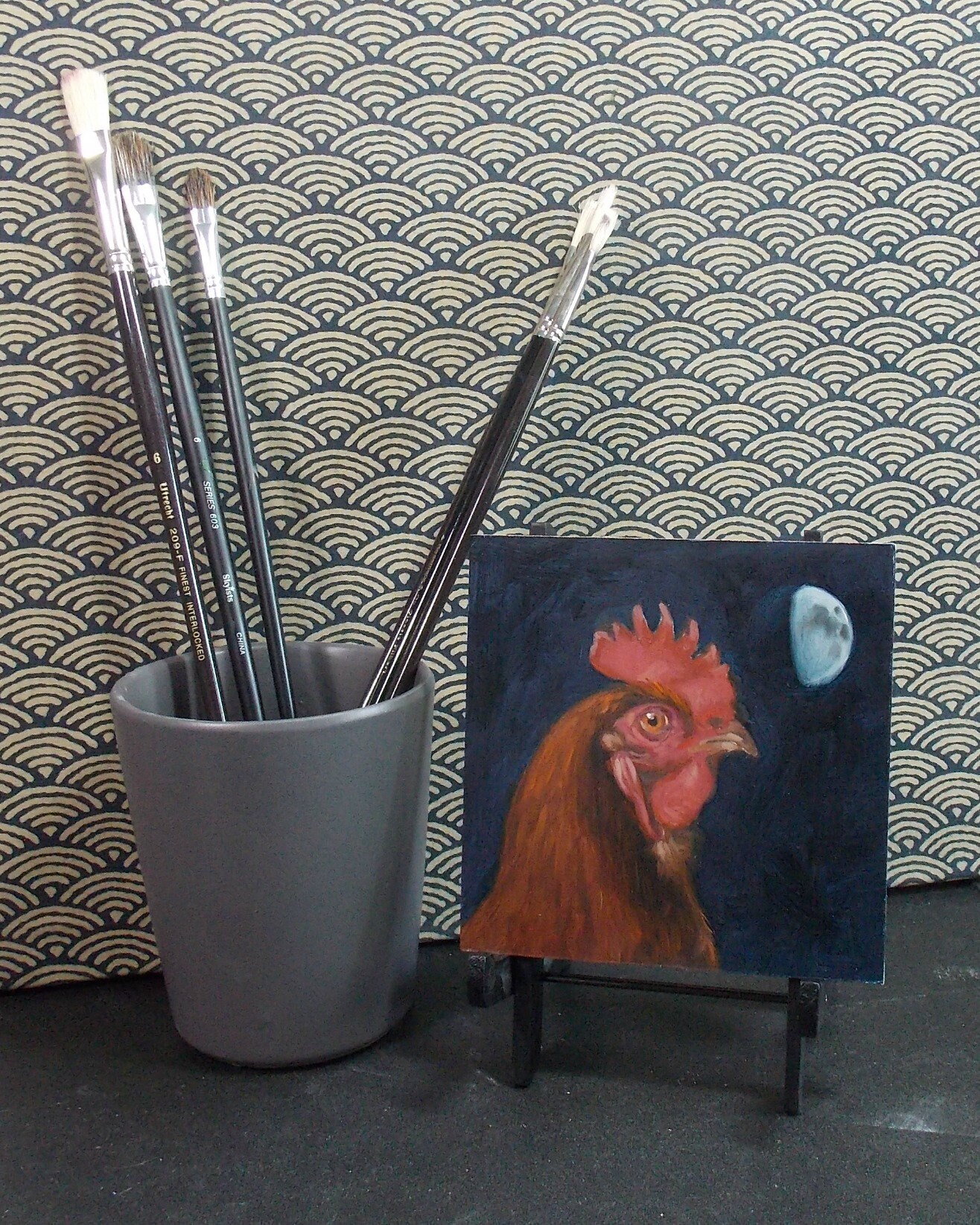 Chicken Painting, Chinese New Year, Oil Painting, Square Painting ...