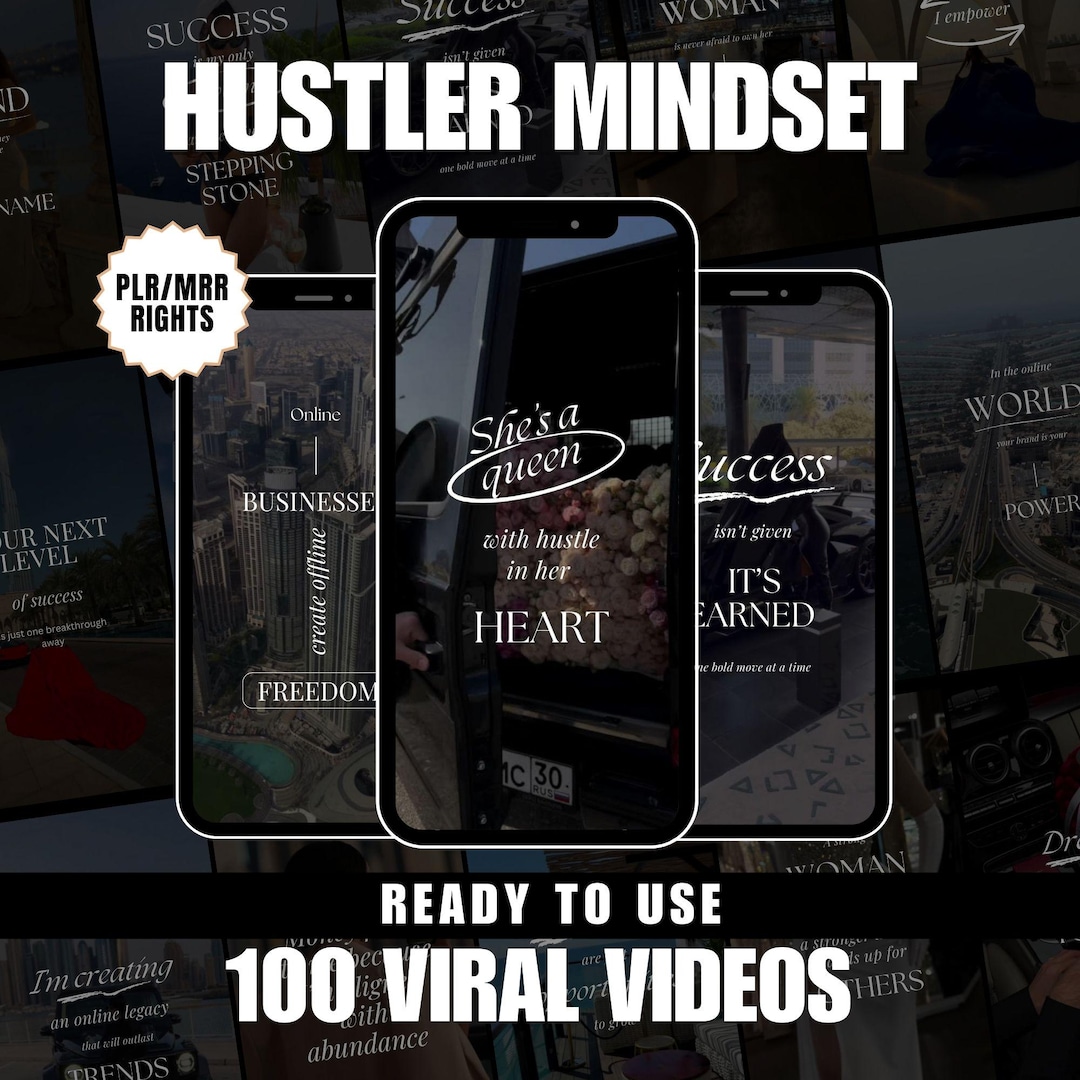 Hustler Mindset Reels, 100 Canva Templates, Motivational Quote ...