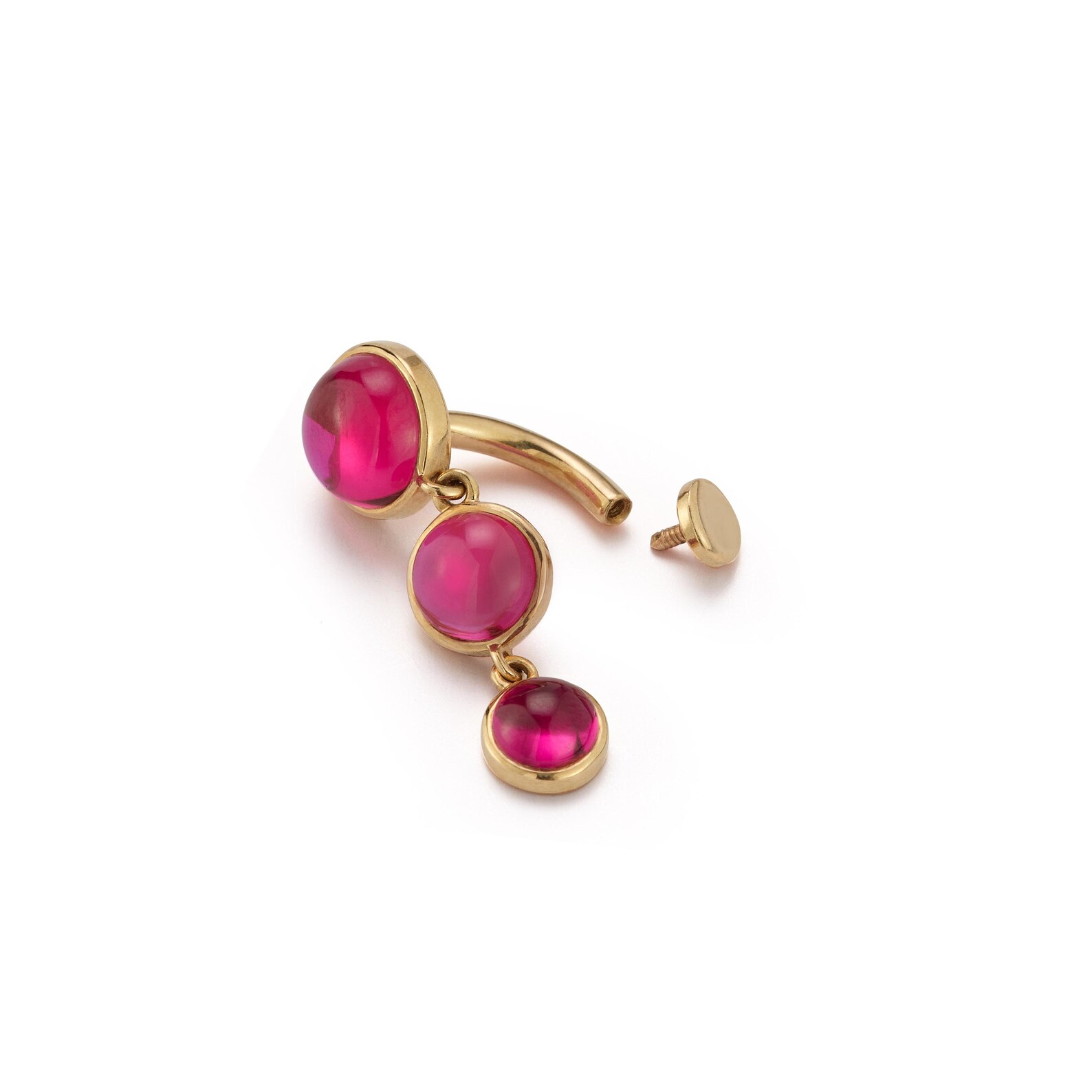 Ruby Dangle Floating Belly Ring in 14k Gold - Etsy
