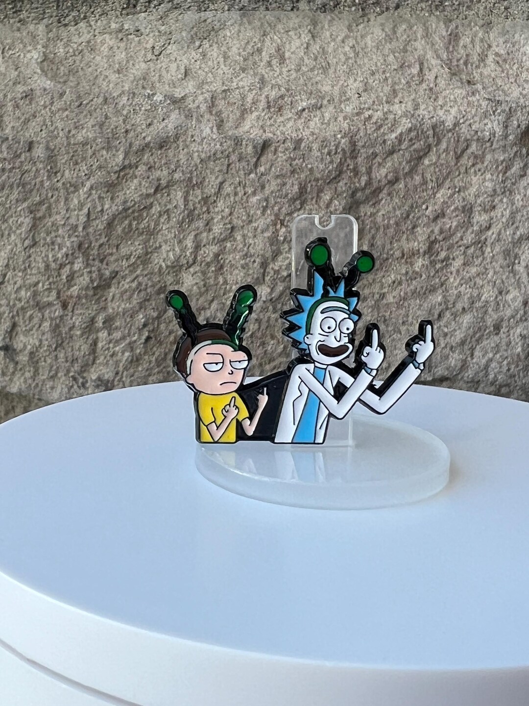 Rick and Morty-inspired Enamel Pin – Funny Alien Antenna Middle Finger ...