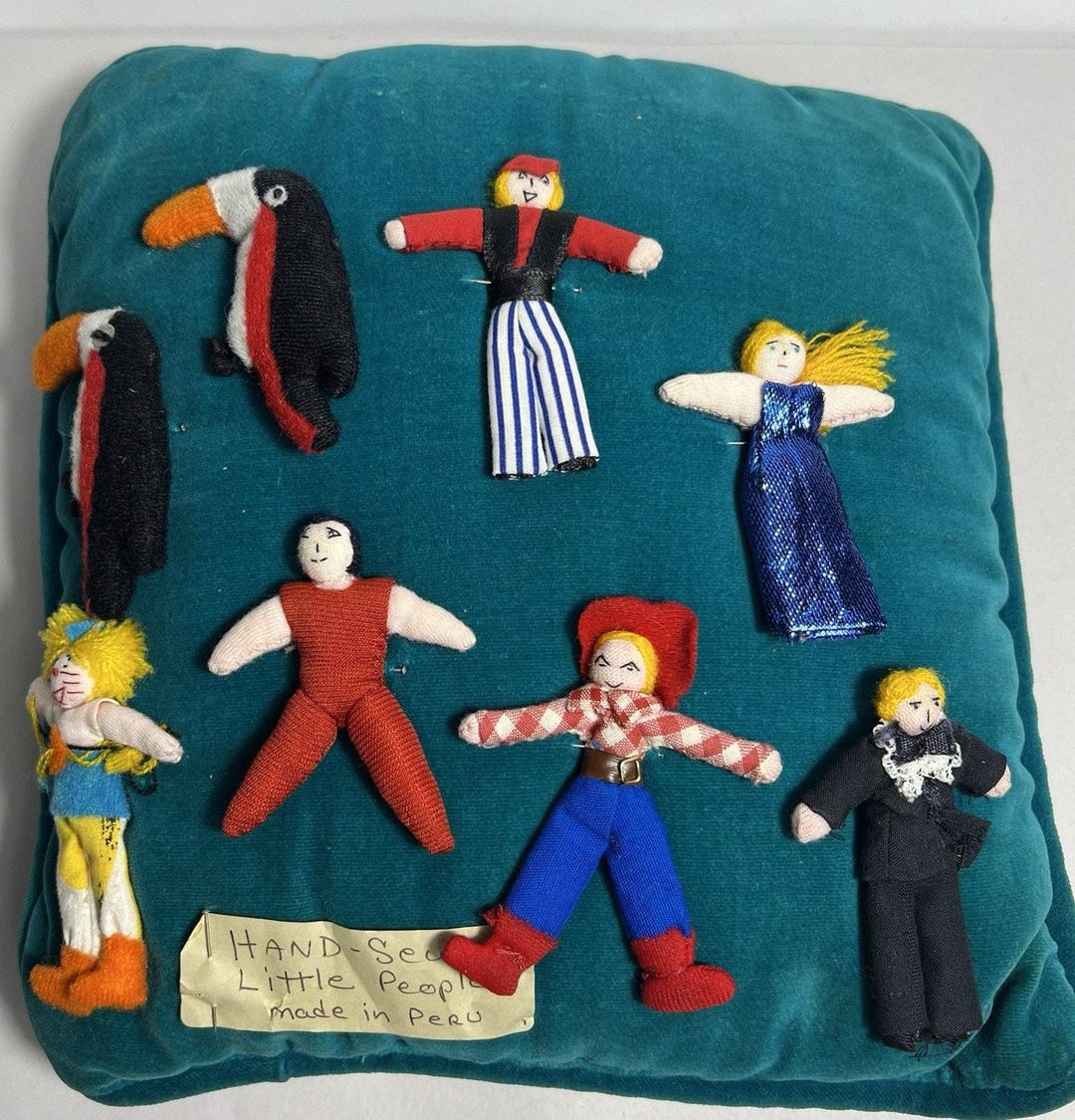 Vintage 8 Hand Sewn Little People Animals Made in Peru Miniature 1980s ...