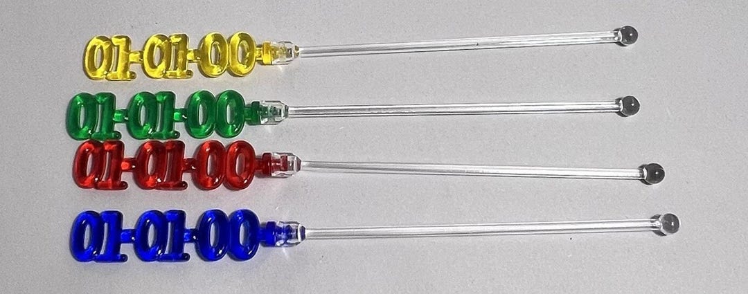 Millennium Year 2000 Y2K New Years Plastic Stirrer Sticks 01-01-00 Set ...