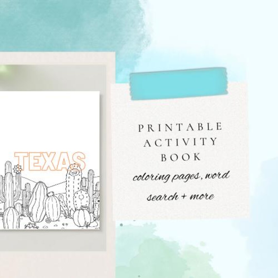 Texas Activity Book | 18 Puzzles & Coloring Pages | Educational ...