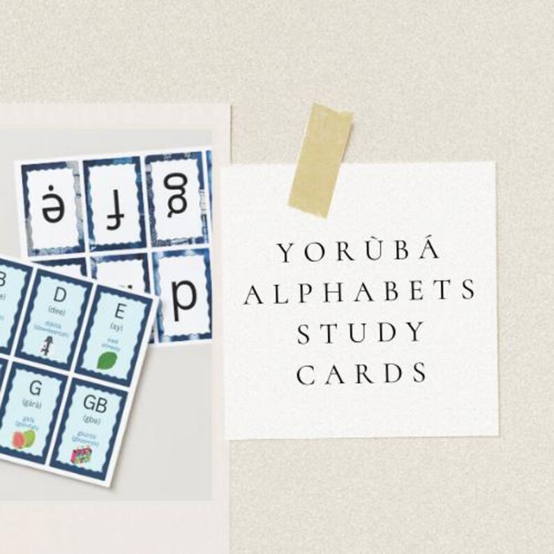 Yoruba Alphabet Flashcards | Printable Learning Cards With Phonetic ...