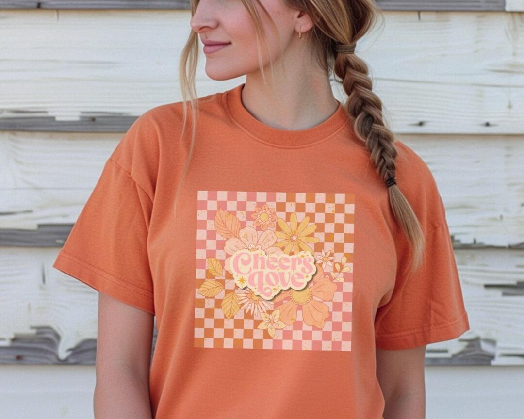 Checkerboard Graphic Tee, Cheers Love Shirt, Retro Checkerboard Shirt ...