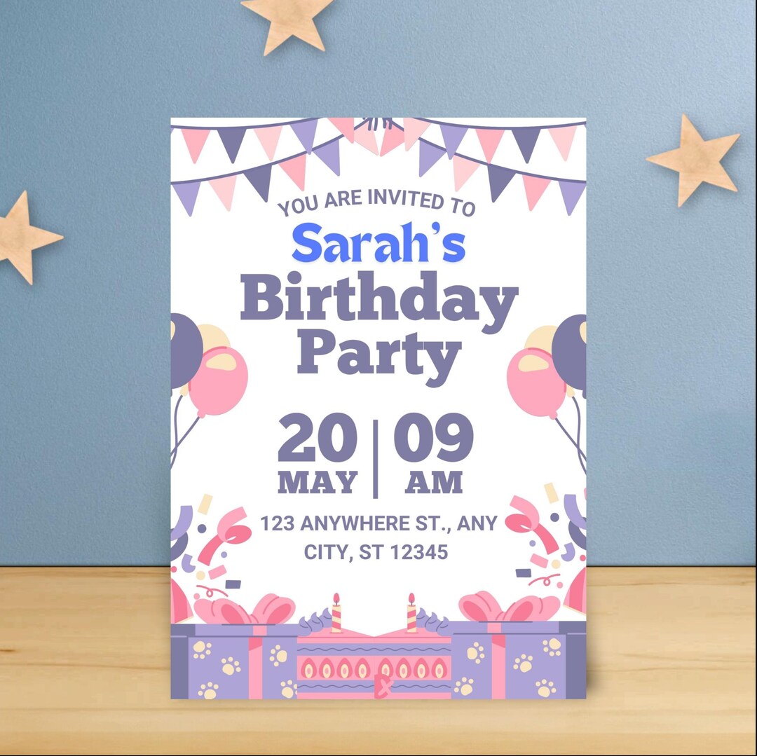 Editable Invitation Template, Custom Party Invitation, Wedding ...