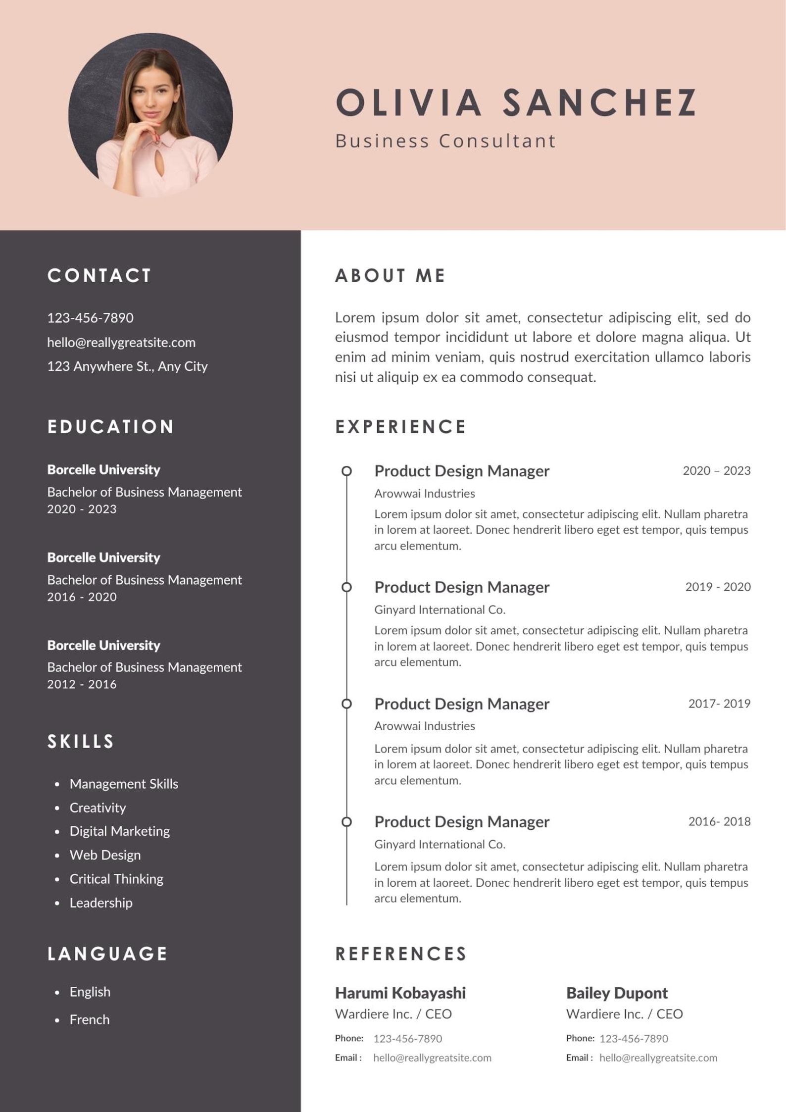Editable Minimalist Professional CV Resume, Custom Party Invitation ...