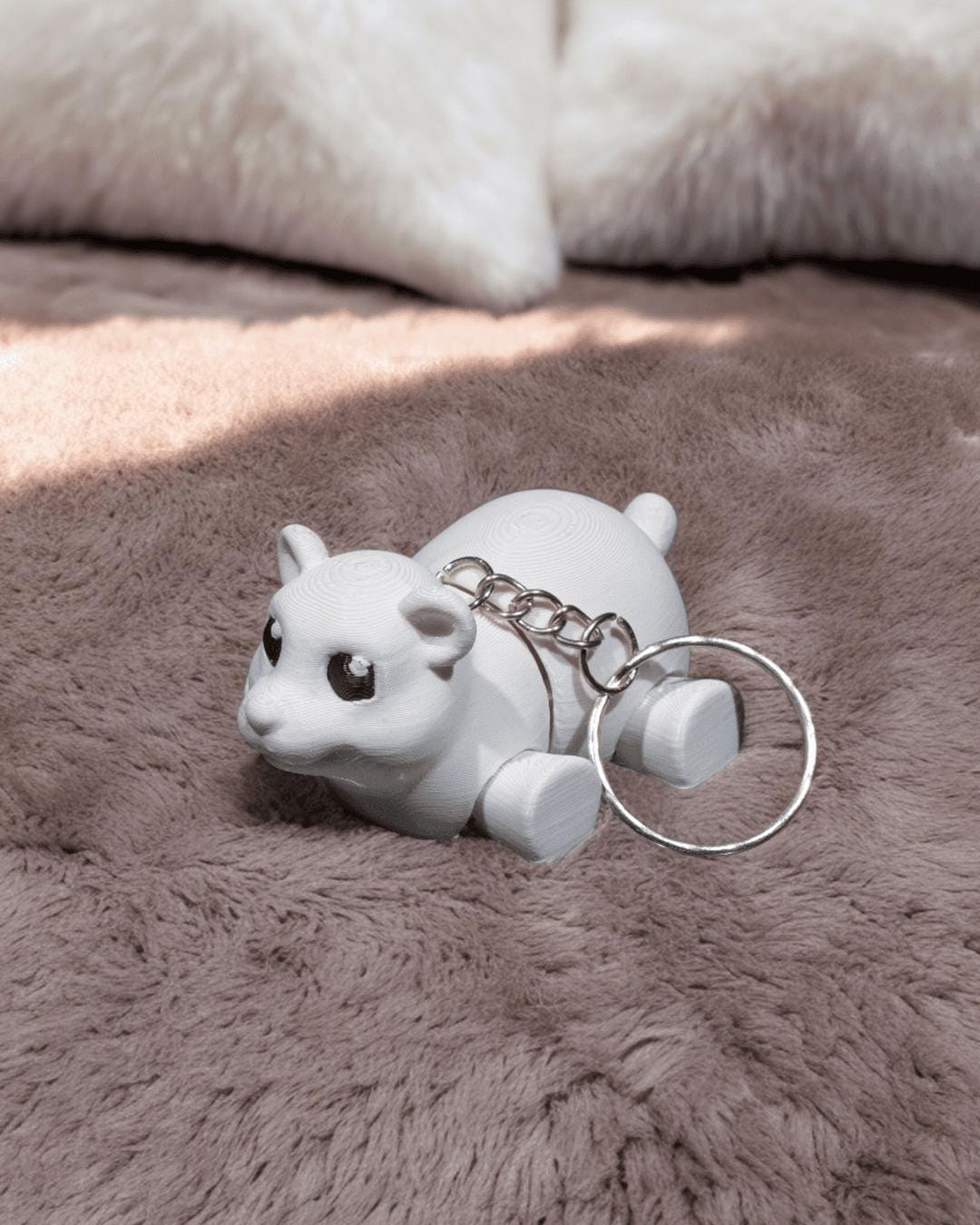 3D Printed Polar Bear Keychain Adorable Polar Bear Keyring Accessory ...