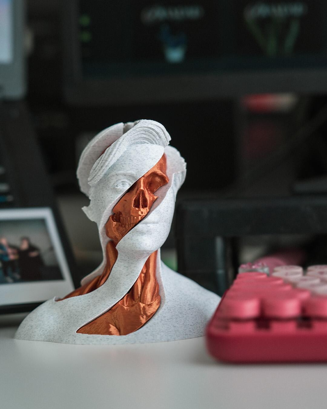 Half Skull Vortex Fidget 3D Printed Satisfying Fidget Spinner Gothic ...