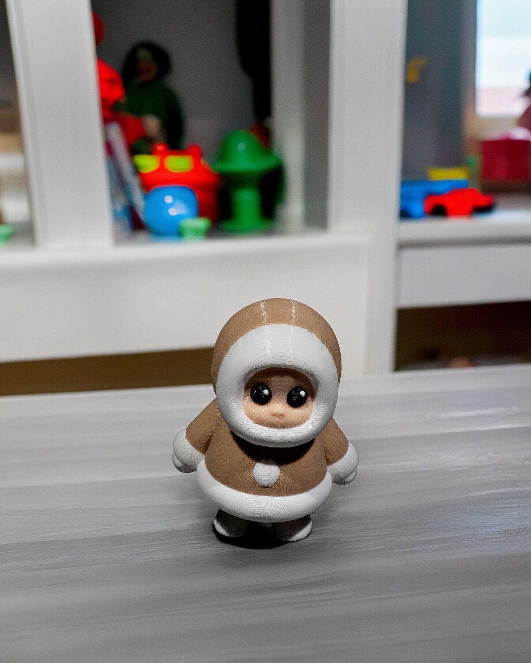 3D Printed Eskimo Keychain Adorable Inuit Figure Keyring Customizable ...