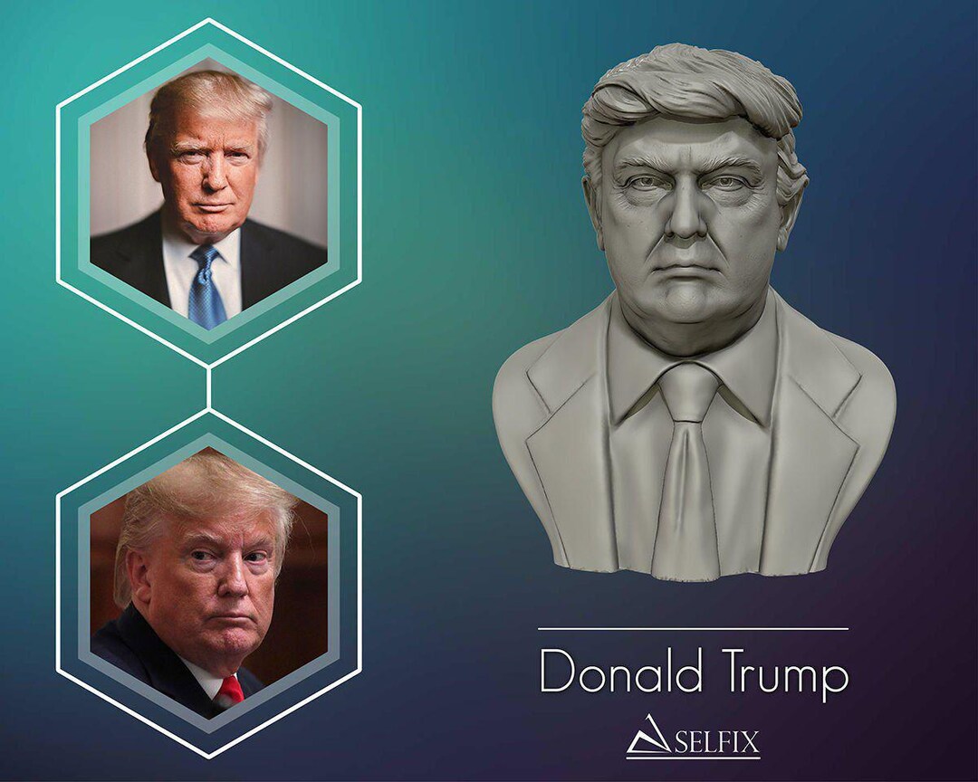 Donald Trump STL File for 3D Printing, Detailed Donald Trump Model ...