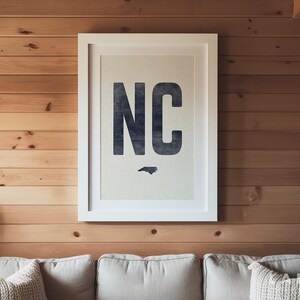 North Carolina Print Download, NC Abbreviation Poster, State Outline ...
