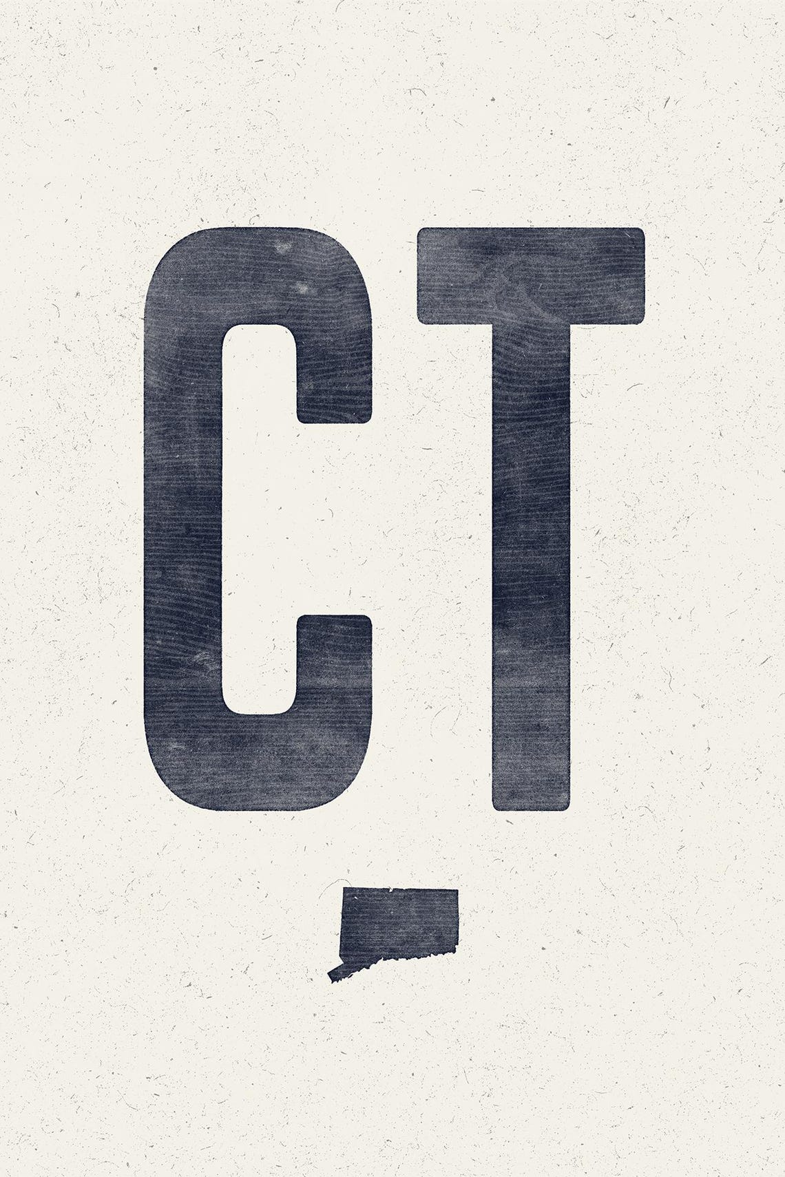 Connecticut Poster Print, Vintage Style Woodcut Decor, CT Print, State ...