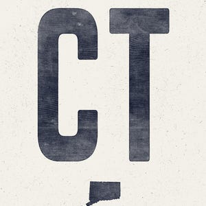 Connecticut Poster Print, Vintage Style Woodcut Decor, CT Print, State ...