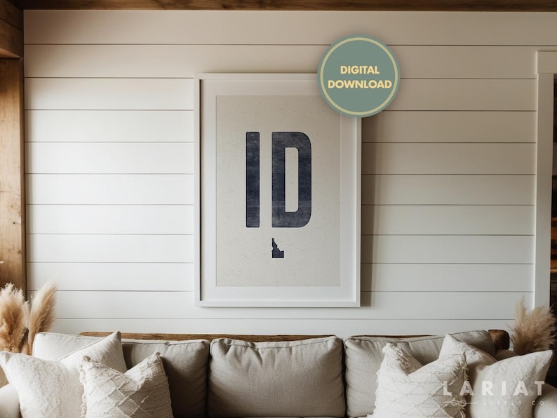 Idaho State Poster Download, Distressed Vintage Style Woodcut Idaho ...