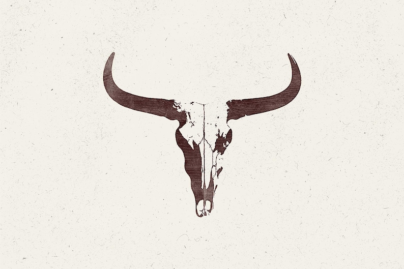 Skull Woodcut Poster, Rustic Print, Southwestern Wall Art, Minimalist ...