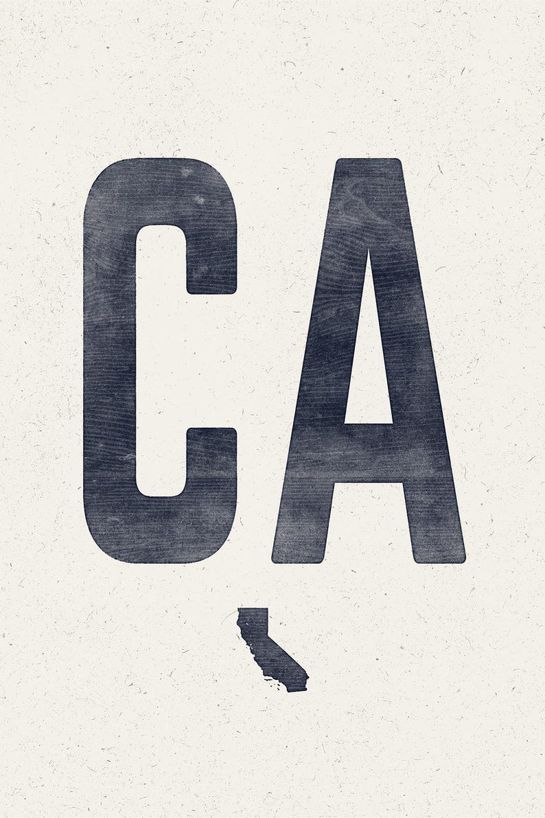 California Poster Download, Vintage Style Digital Woodcut Wall Art ...