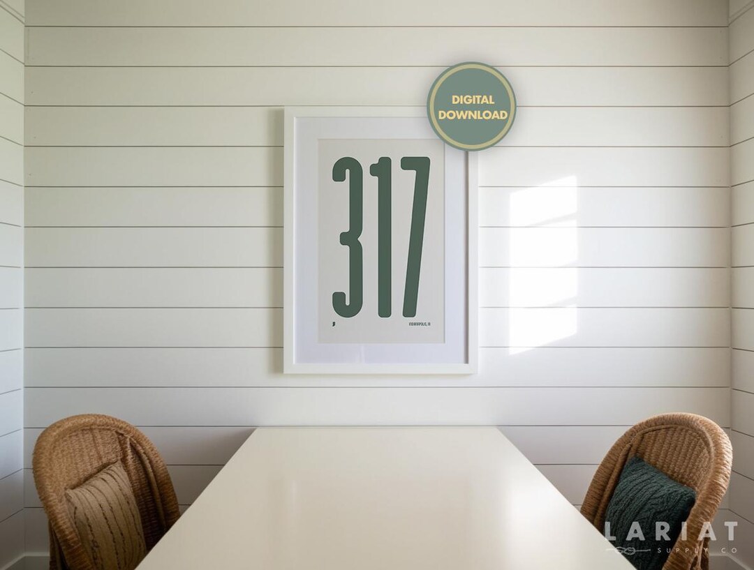 317 Area Code Indianapolis Poster Digital Download, Indiana Minimalist ...
