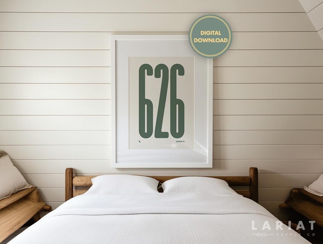 626 Area Code Poster Download, Pasadena Gallery Wall Art, California ...