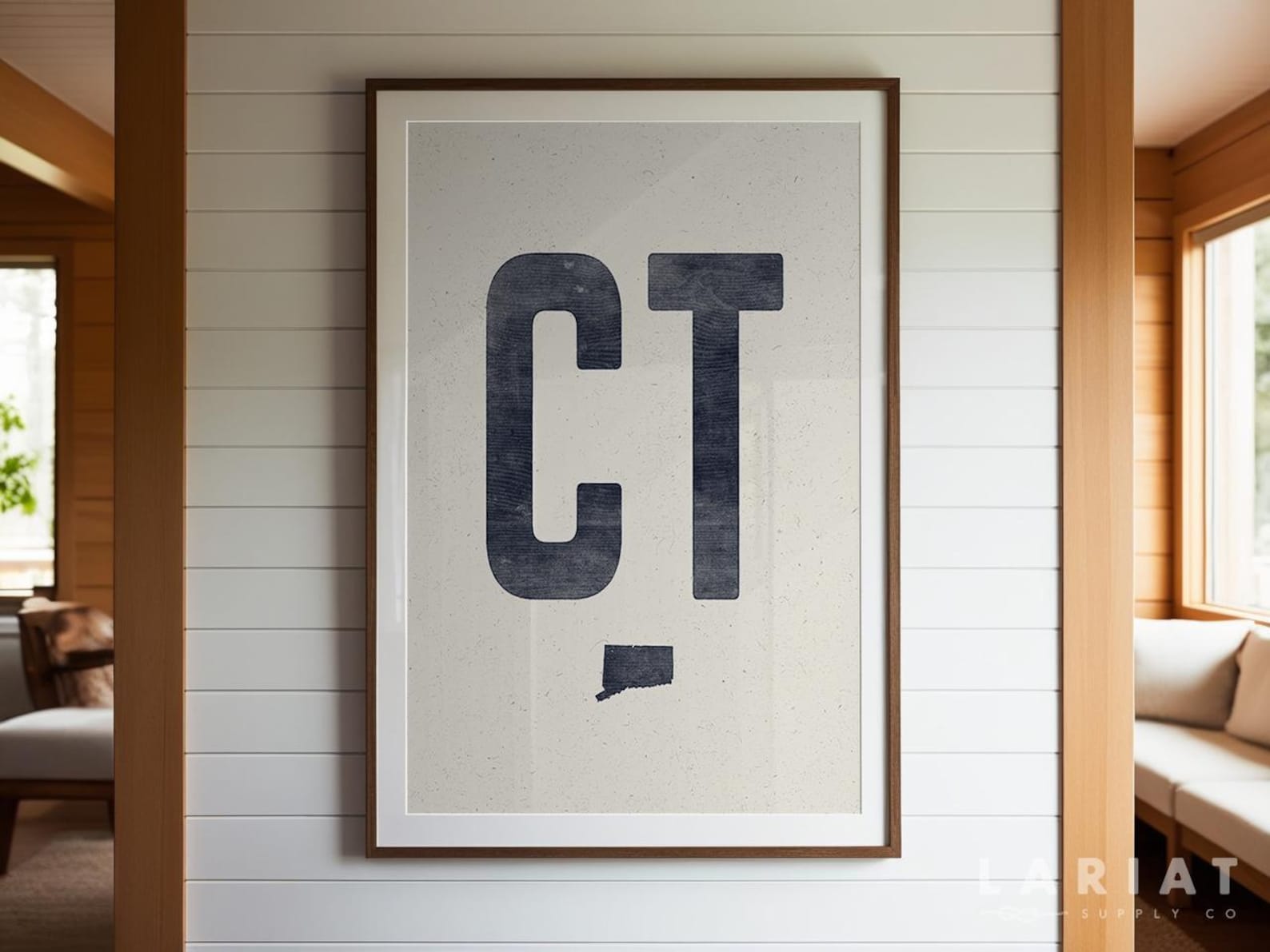 Connecticut Poster Print, Vintage Style Woodcut Decor, CT Print, State ...